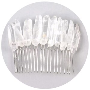 Queen Quartz™ Comb Boho Wedding Prom Crystal Headpiece, Real Raw Quartz ...
