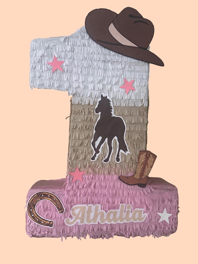 Handmade Cowgirl Number Pinata With Name - Etsy