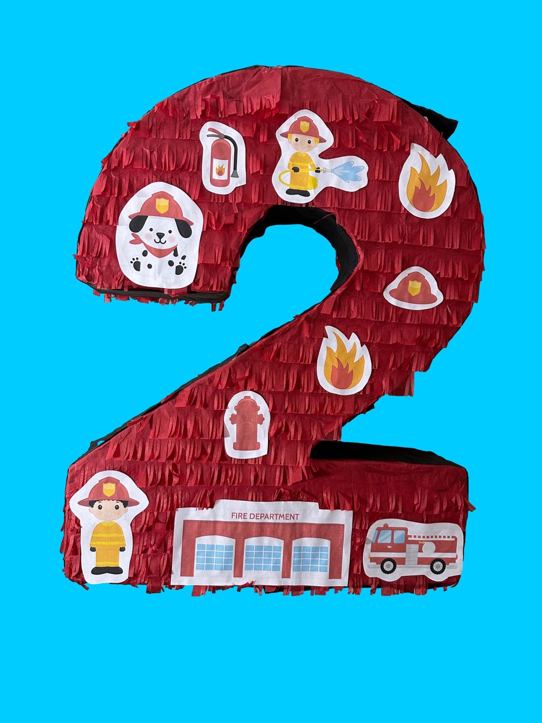 Handmade Firefighter Number Pinata - Etsy