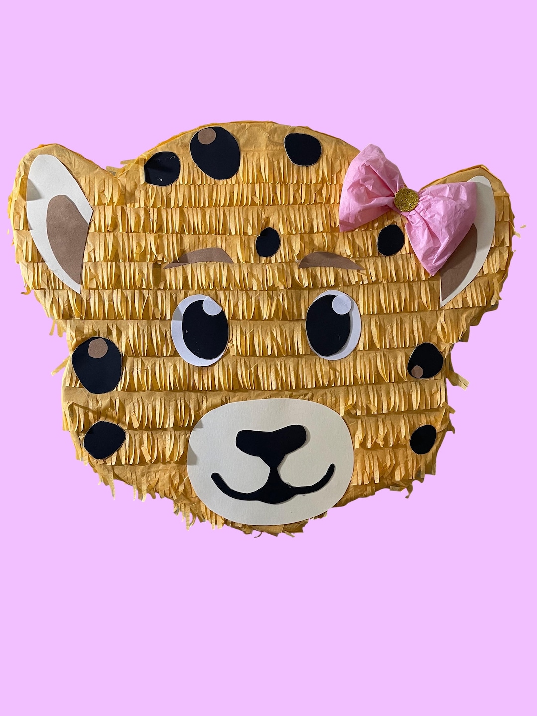 Handmade Cute Cheetah With Bow Pinata - Etsy