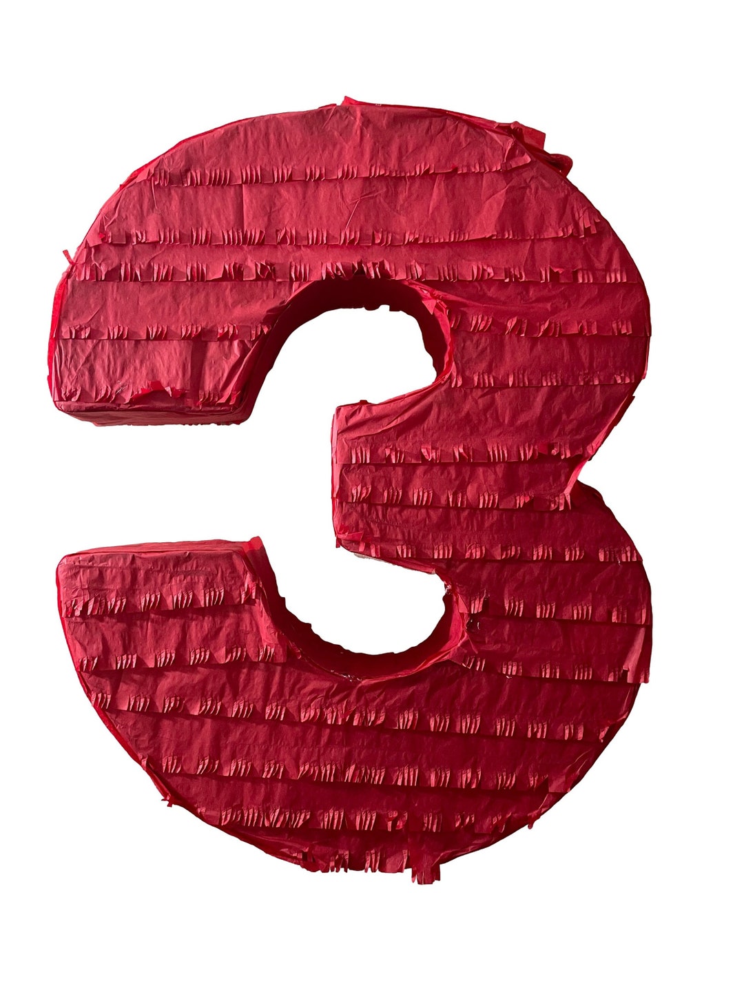 Handmade Solid Color Number Three Pinata - Etsy