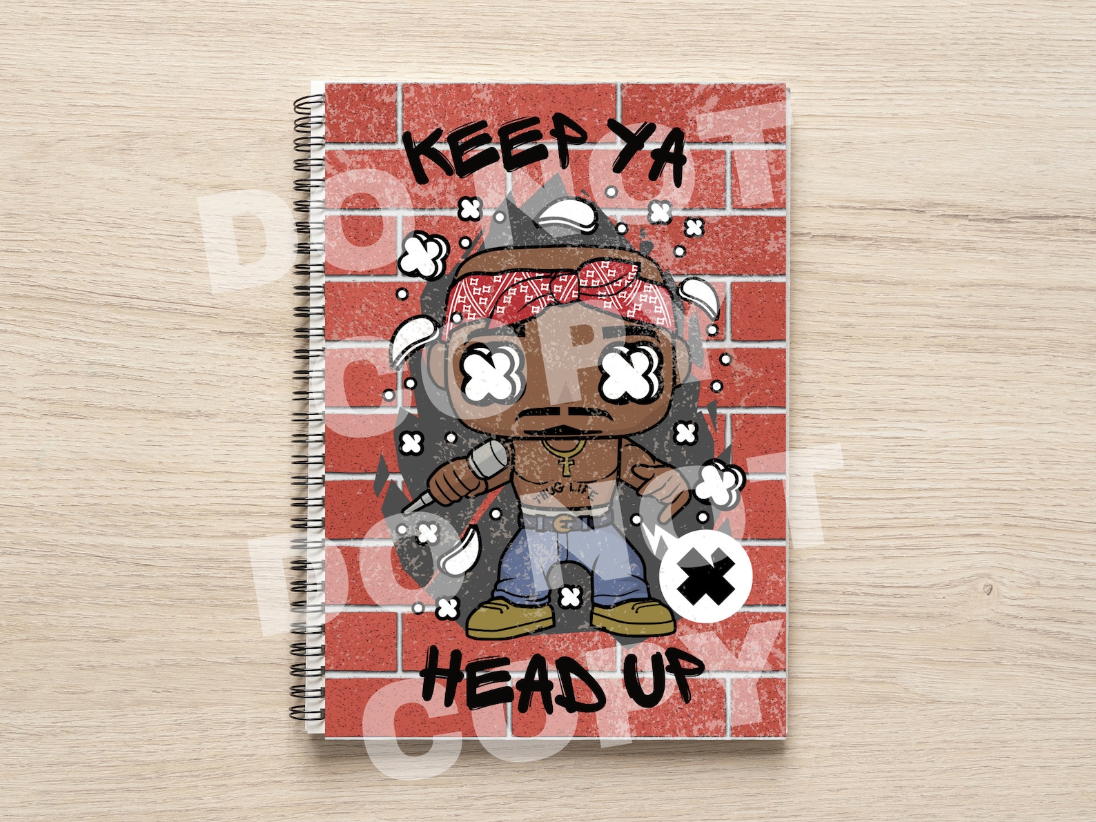 Hip Hop Spiral Notebook Keep Your Head up Notebook Music Notebook ...