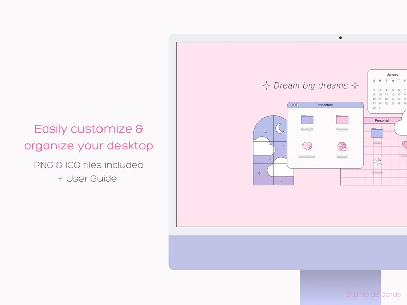 Pink Aesthetic Theme Assorted Folder Icons Mac & Windows - Etsy