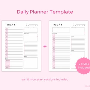 Aesthetic Printable Planner Set Pink Version, Daily, Weekly, Monthly ...