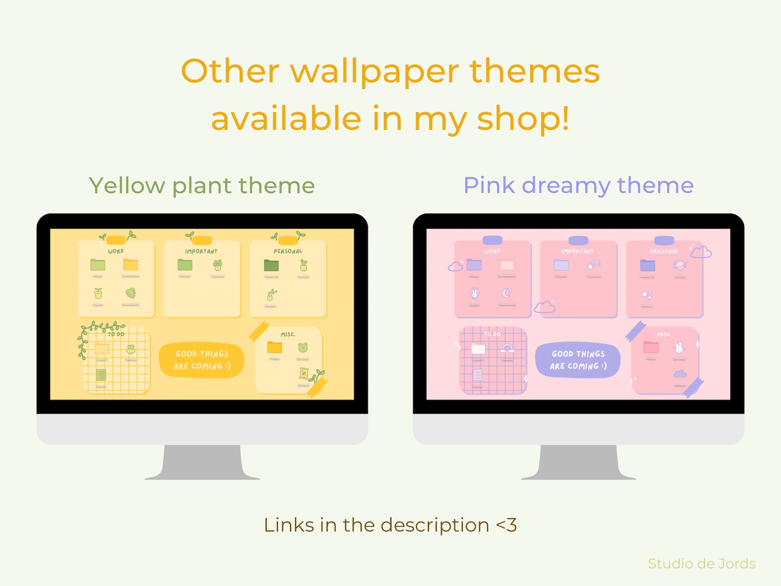 Green Flower Theme Desktop Wallpaper Organizer Folder Icons - Etsy