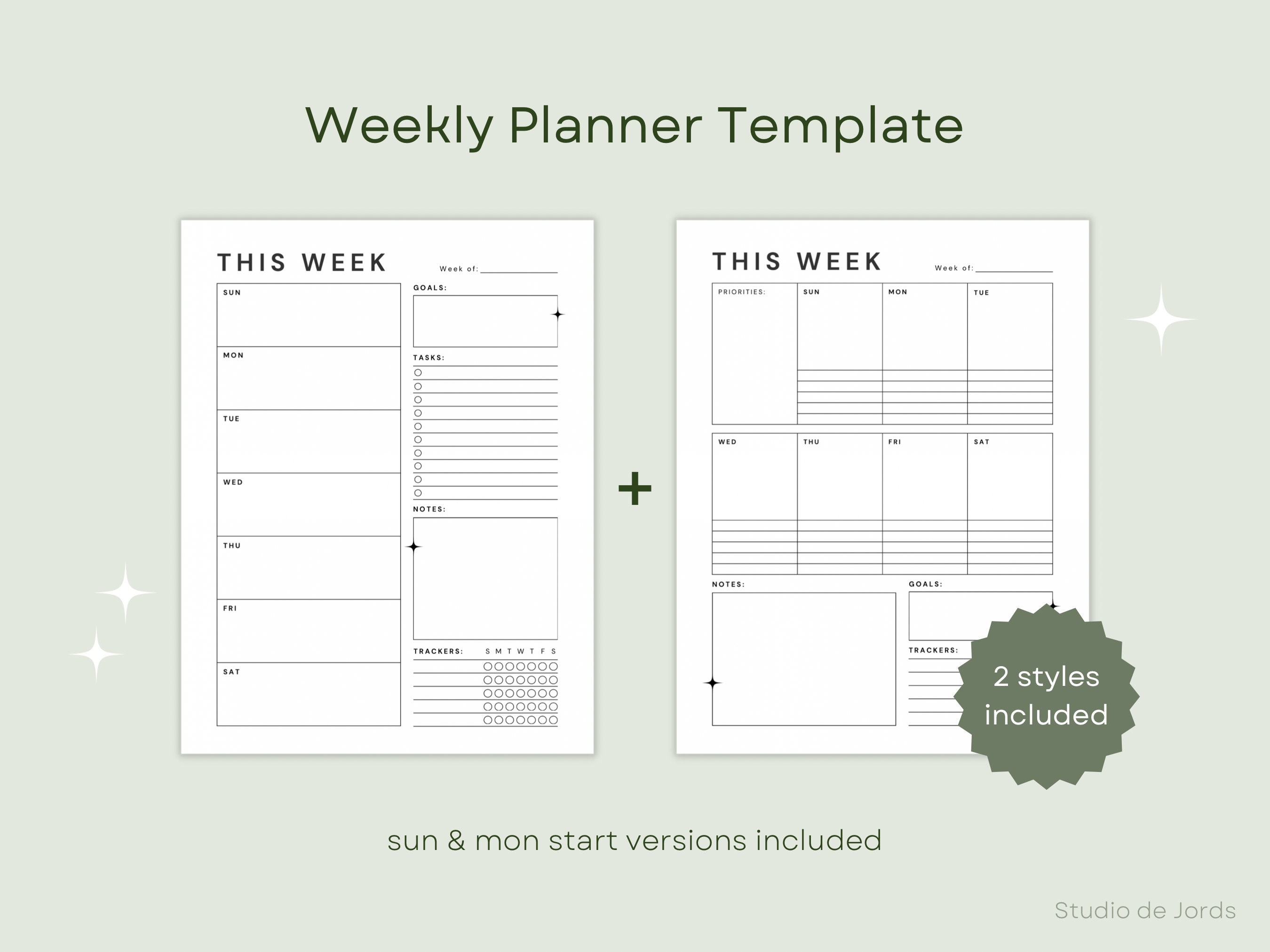 Minimalist Aesthetic Planner Set Daily Planner Weekly - Etsy
