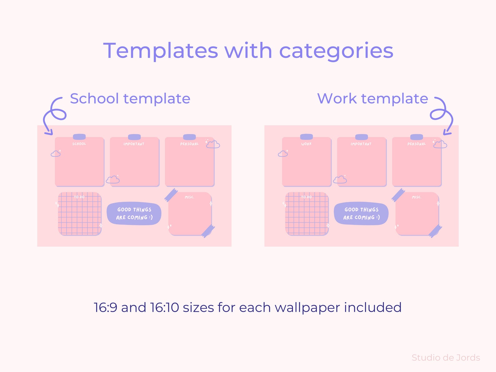 Pink Dreamy Theme Desktop Wallpaper Organizer Folder Icons - Etsy