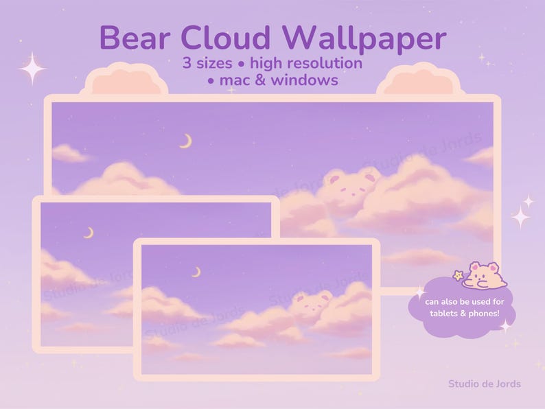 Bear Cloud Theme Desktop Wallpaper, Utra Wide, 16 X 9, 16 X 10, Tablet ...