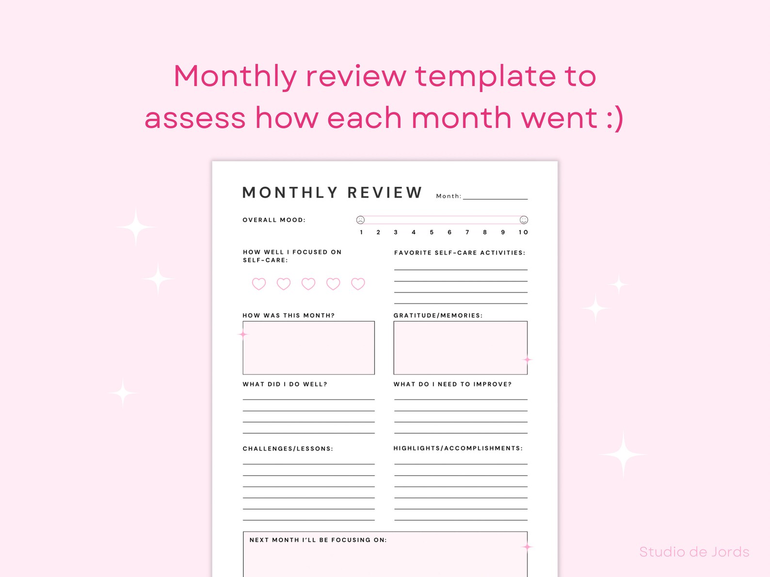 Aesthetic Printable Planner Set Pink Version, Daily, Weekly, Monthly ...