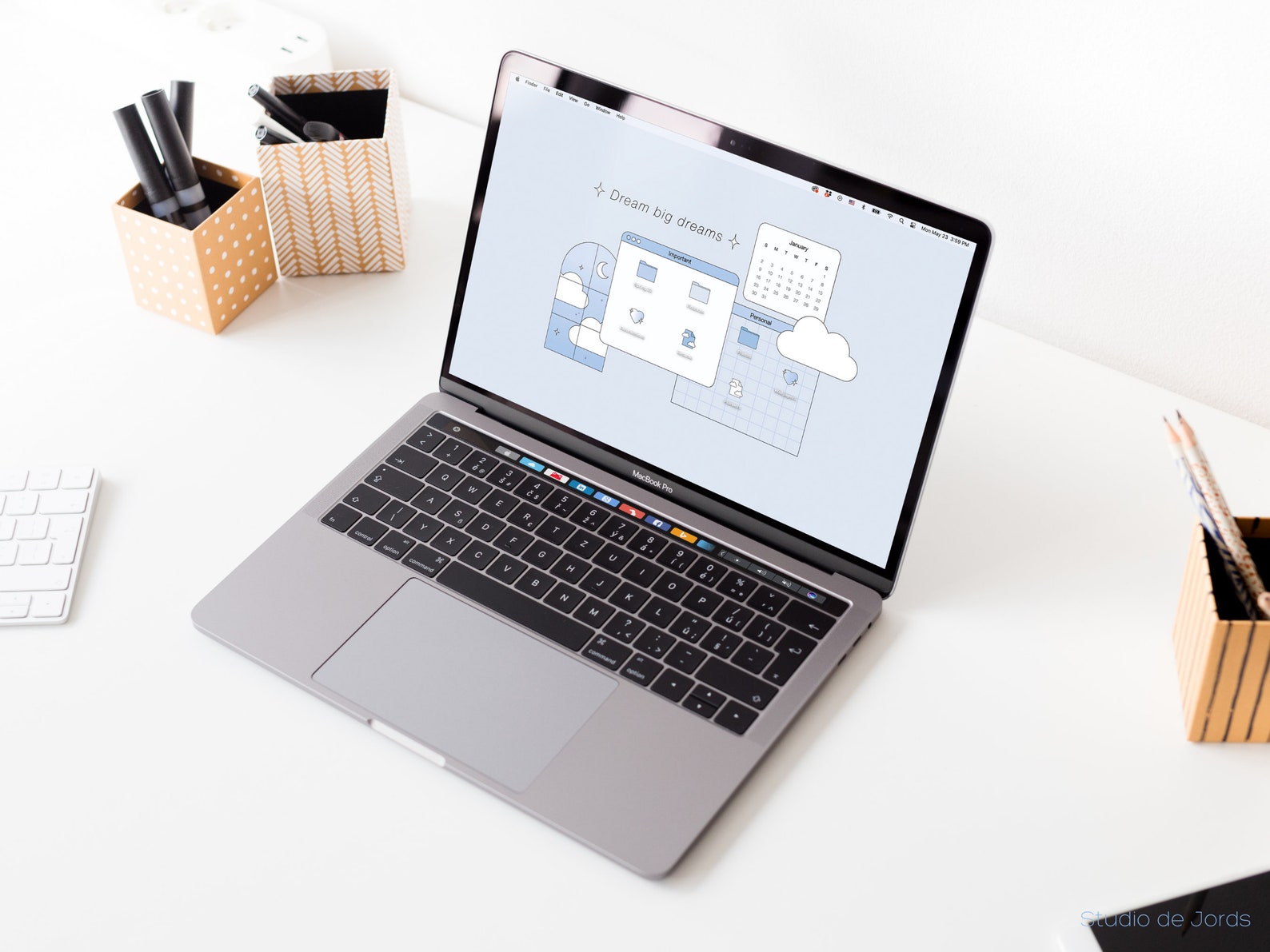 Blue Aesthetic Theme Desktop Wallpaper Organizer 2022-2023 - Etsy