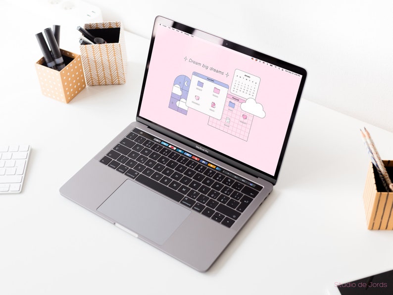 Pink Aesthetic Theme Desktop Wallpaper Organizer 2022-2023 - Etsy