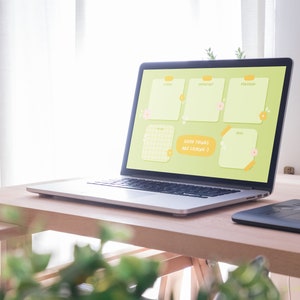 Green Flower Theme Desktop Wallpaper Organizer Folder Icons - Etsy