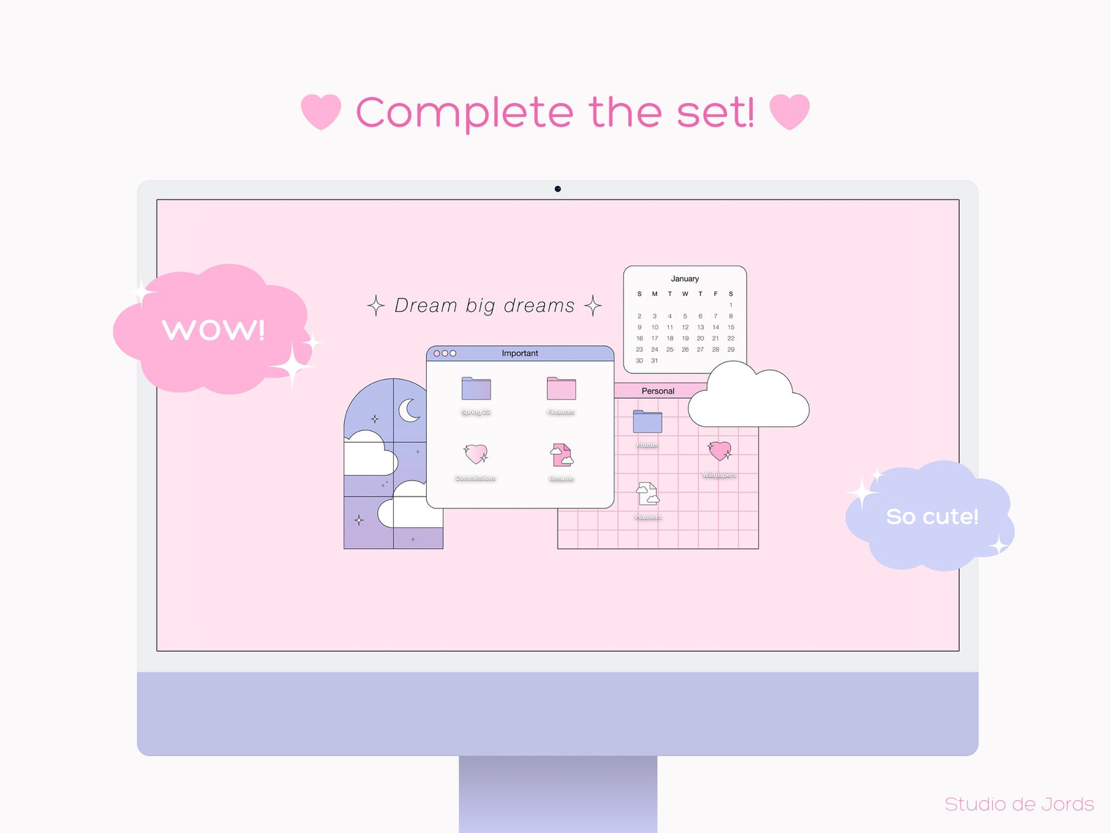Pink Aesthetic Theme Assorted Folder Icons Mac & Windows - Etsy