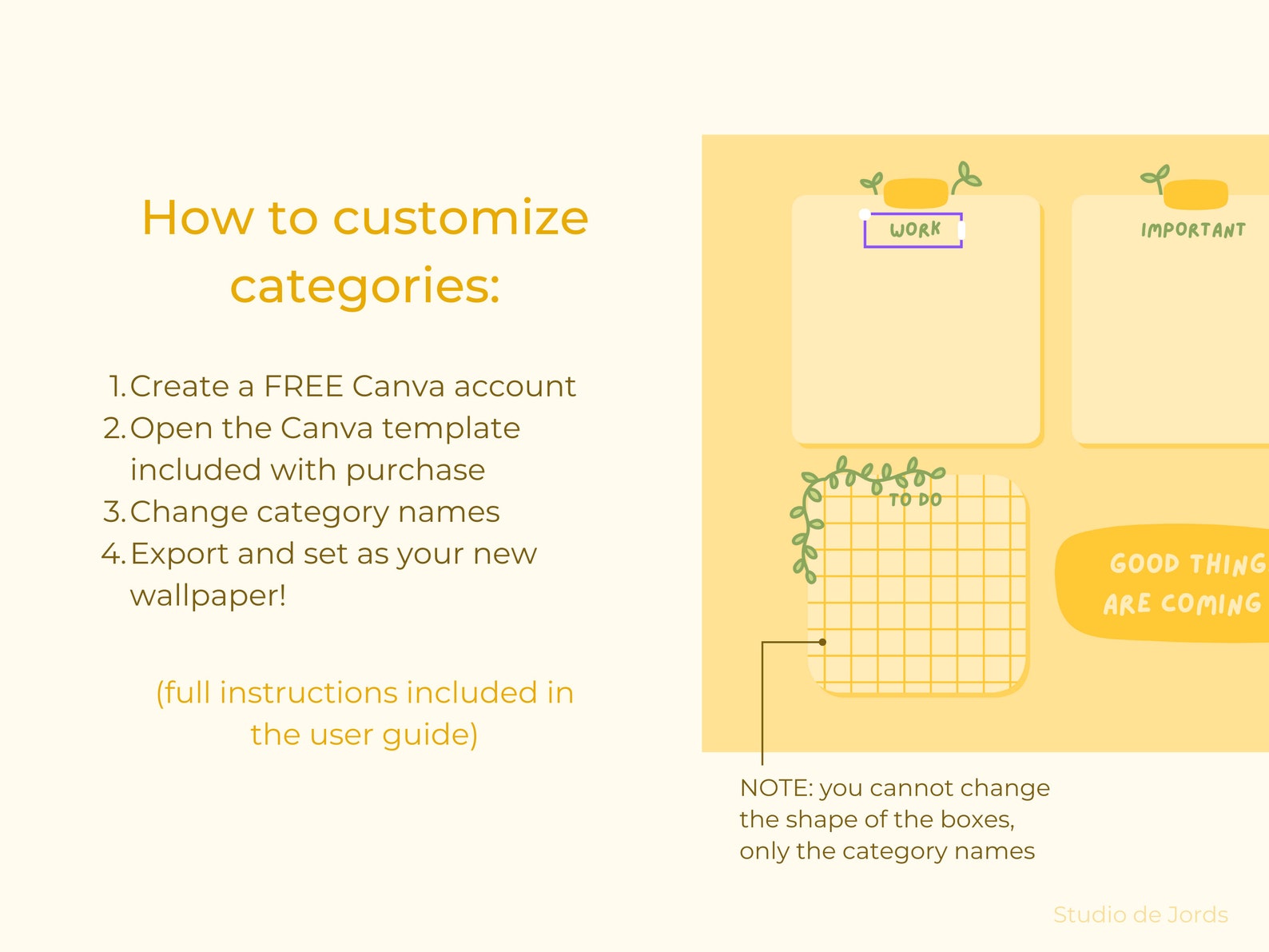 Yellow Plant Theme Desktop Wallpaper Organizer, Desktop Folder Icons ...