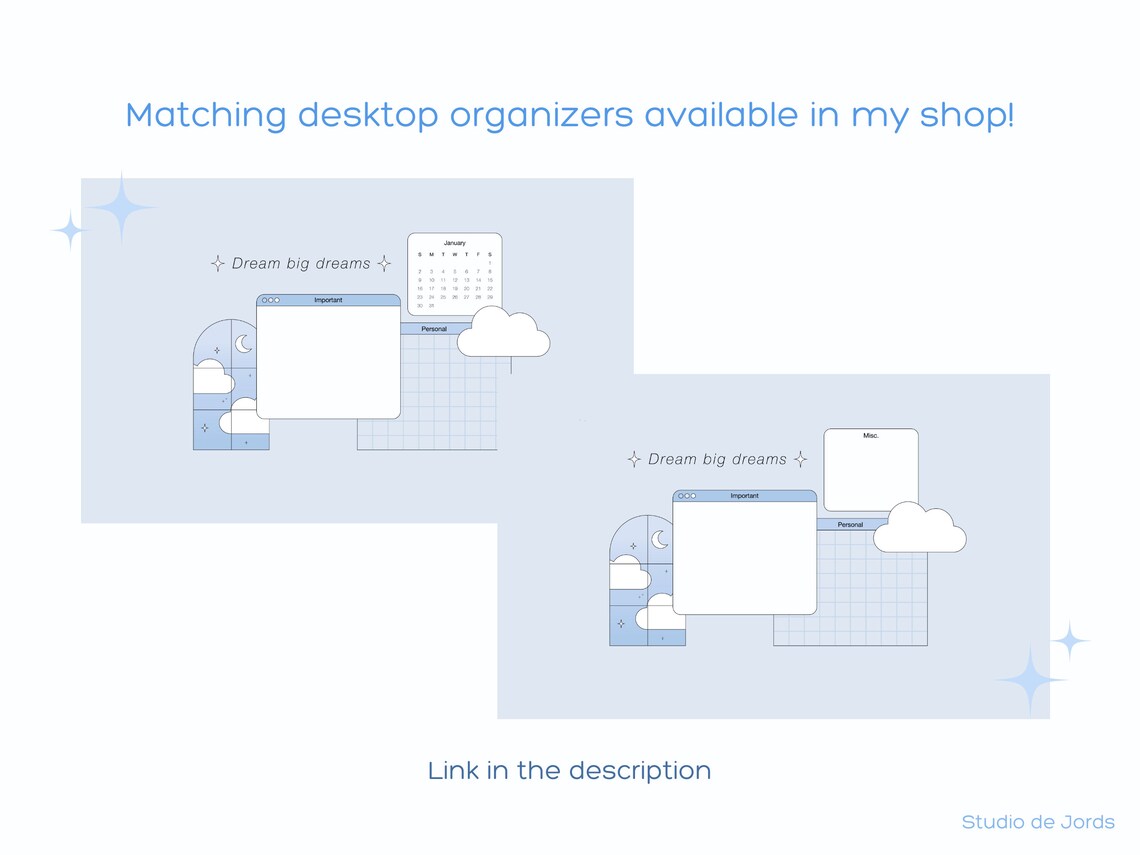 Blue Aesthetic Theme Assorted Folder Icons, Desktop Wallpaper, Mac ...