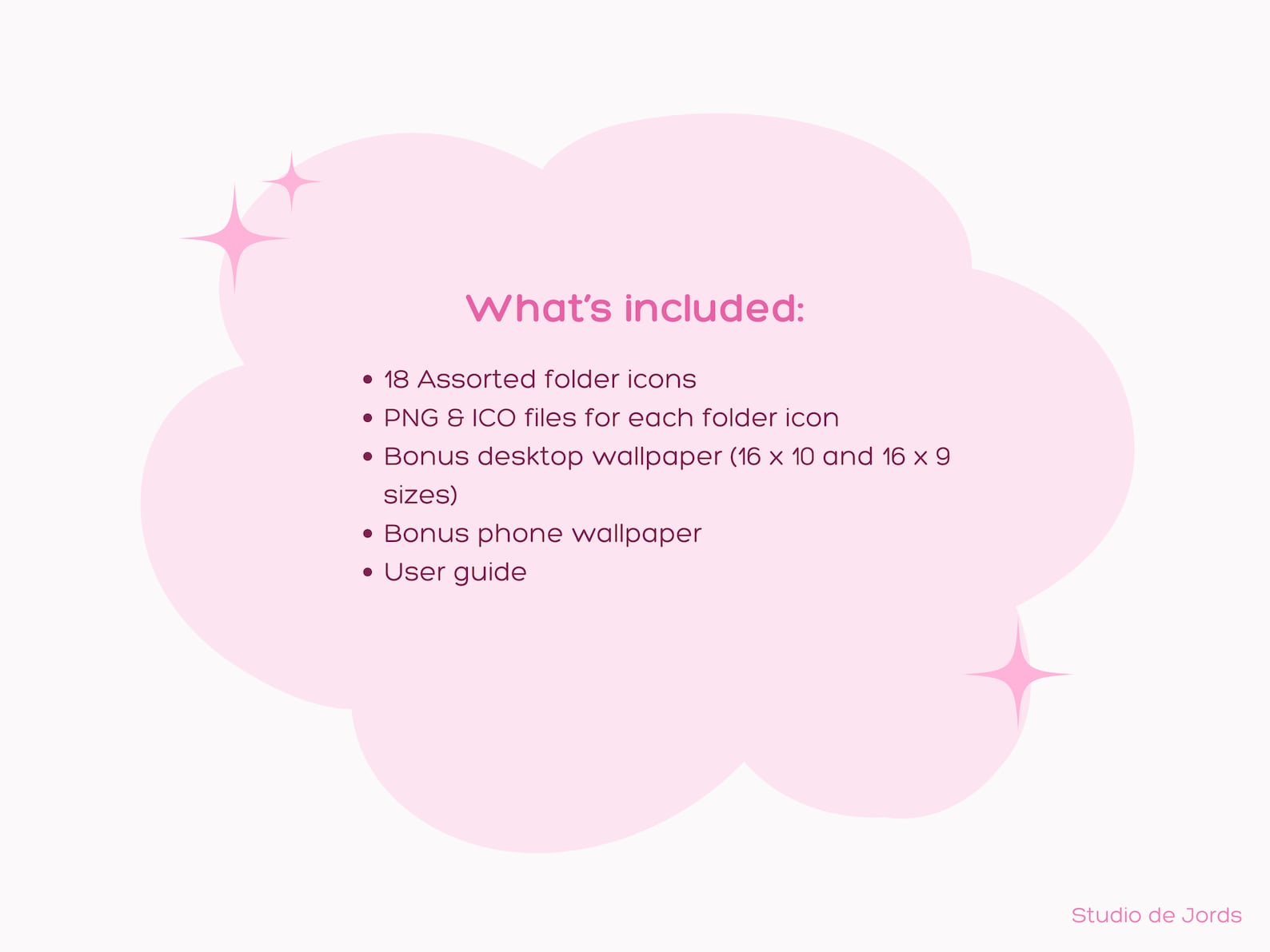 Pink Aesthetic Theme Assorted Folder Icons, Desktop Wallpaper, Mac ...