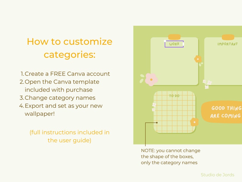 Green Flower Theme Desktop Wallpaper Organizer Folder Icons - Etsy