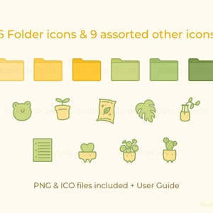 Yellow Plant Theme Desktop Wallpaper Organizer, Desktop Folder Icons ...