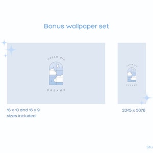 Blue Aesthetic Theme Assorted Folder Icons, Desktop Wallpaper, Mac ...