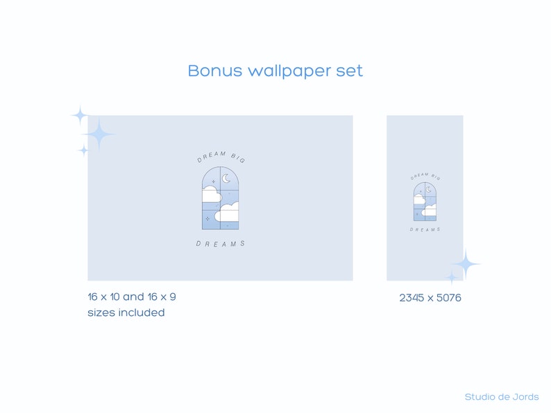 Blue Aesthetic Theme Assorted Folder Icons, Desktop Wallpaper, Mac ...