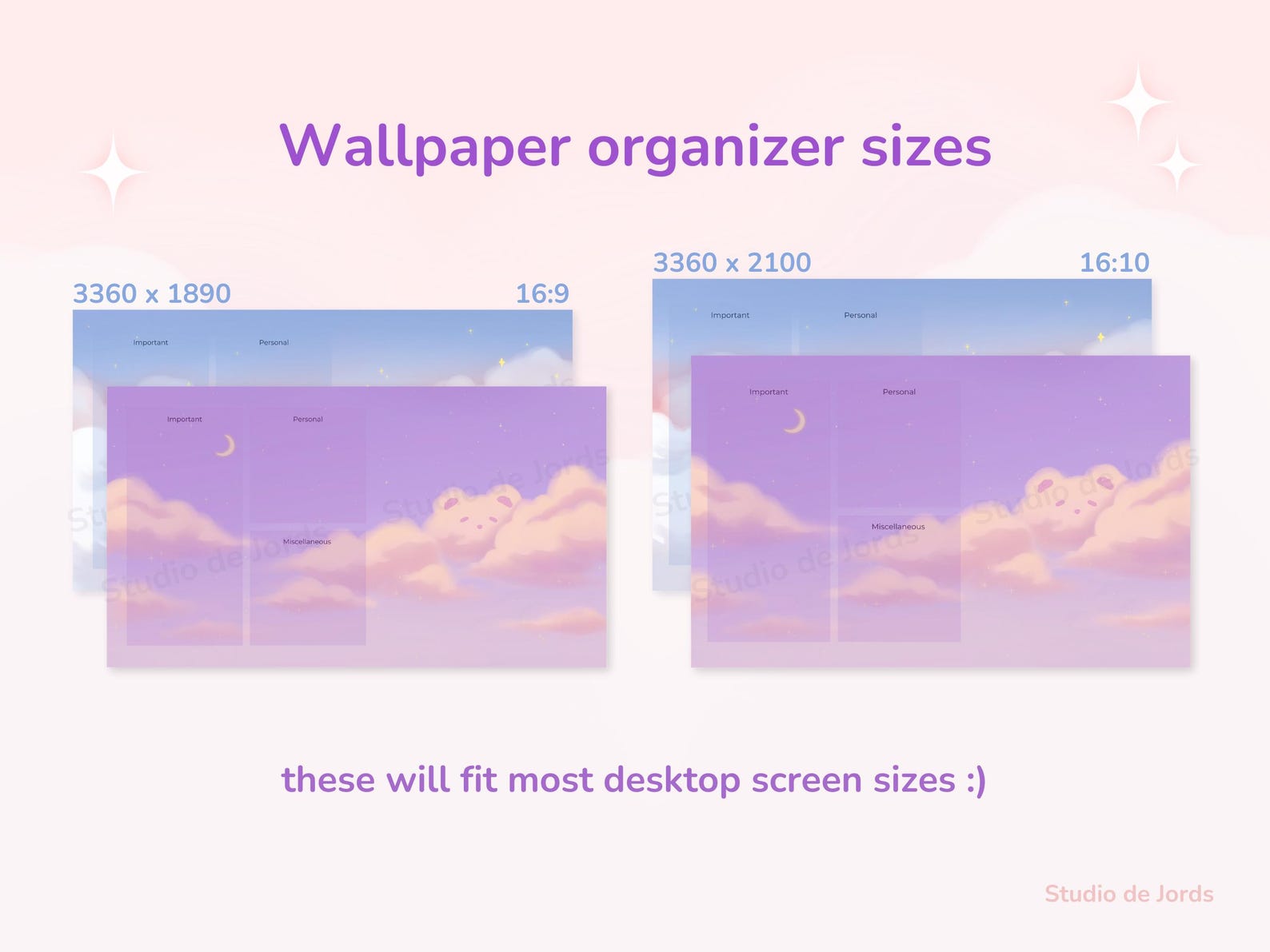 Cloud Theme Desktop Wallpaper Set, Desktop Wallpaper Organizers, Mac ...