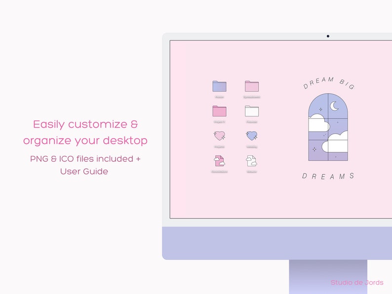 Pink Aesthetic Theme Assorted Folder Icons Mac & Windows - Etsy