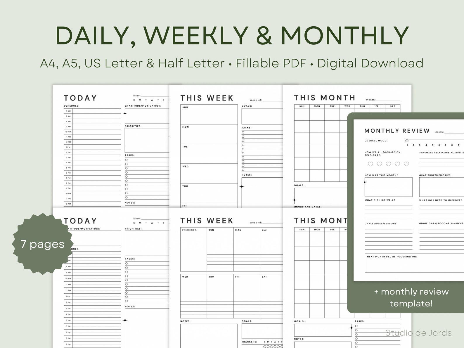 Minimalist Aesthetic Planner Set Daily Planner Weekly - Etsy