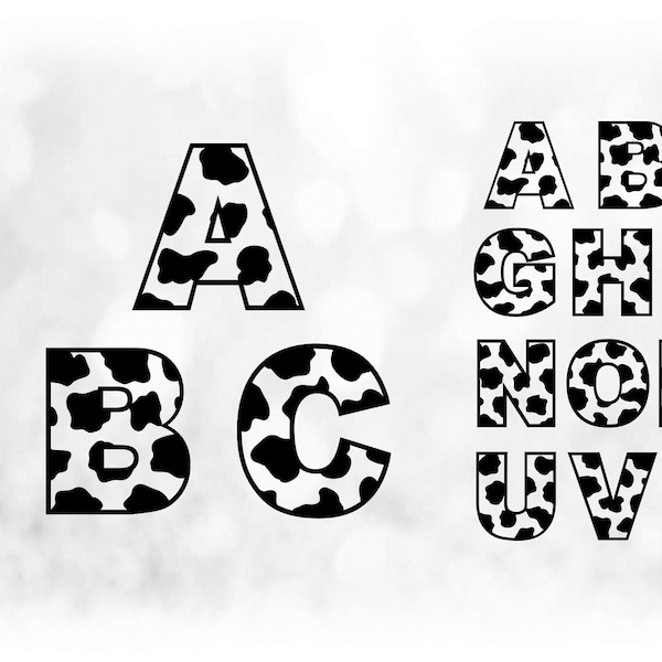 Cow Print Font - Etsy