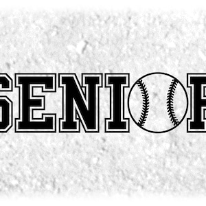 Sports Clipart: Black Word "senior" in Collegiate Style With Softball ...