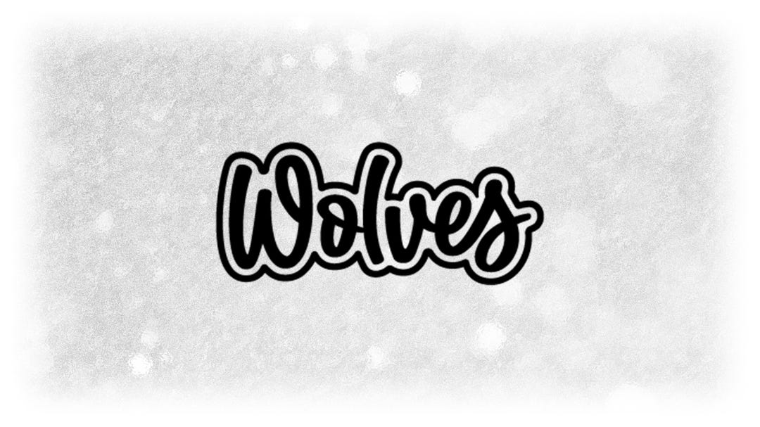 Sports Clipart: Black Bold "wolves" Team Name in Fun Script Style With ...