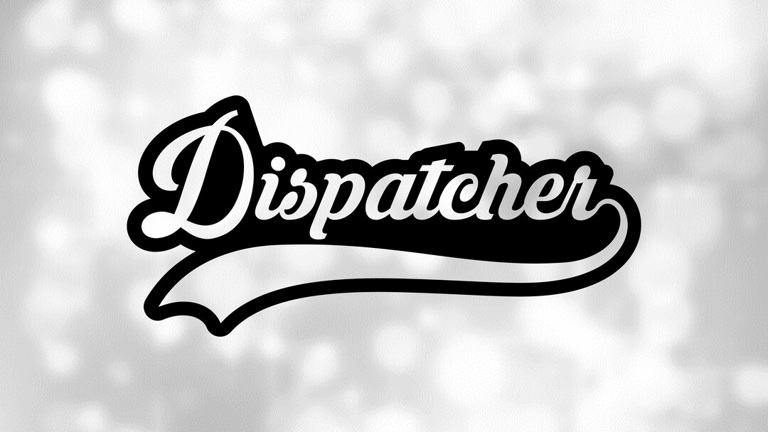 Sports Clipart: Word "dispatcher" in Fancy Script Letters With Baseball ...