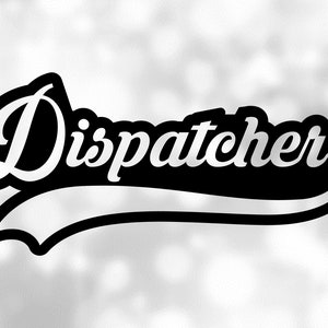Sports Clipart: Word "dispatcher" in Fancy Script Letters With Baseball ...
