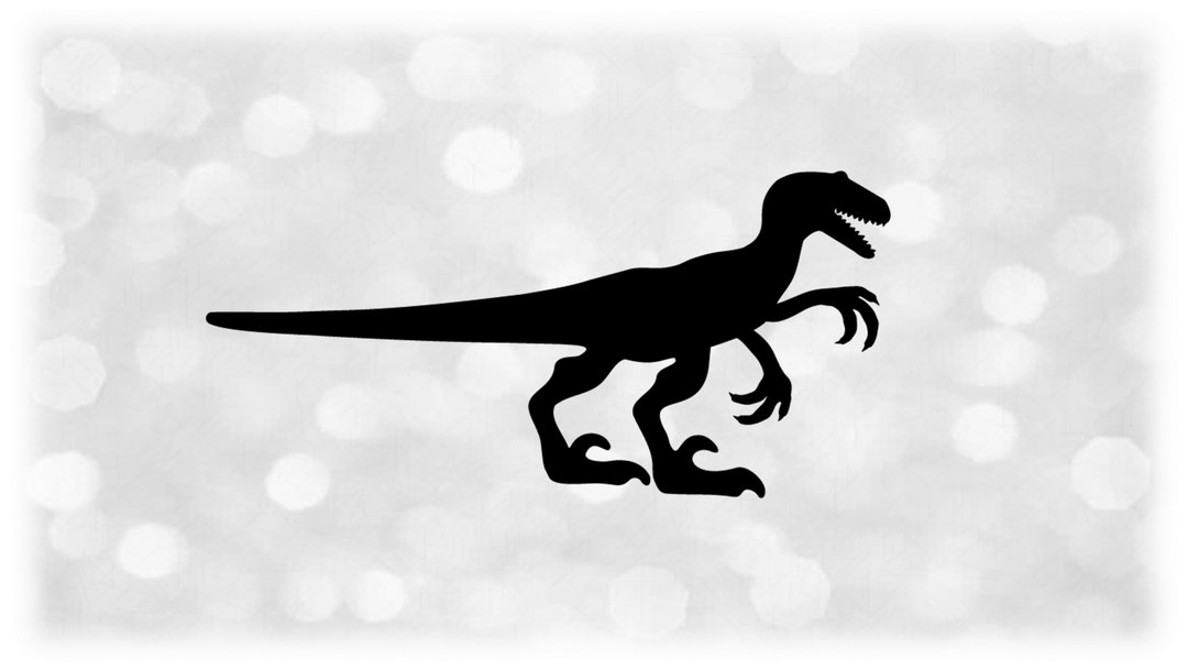 Animal Clipart: Black Solid Silhouette of Velociraptor or raptor ...
