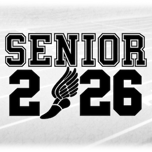 Educational Clipart: Black Words "senior" and "2026" in Bold Varsity ...