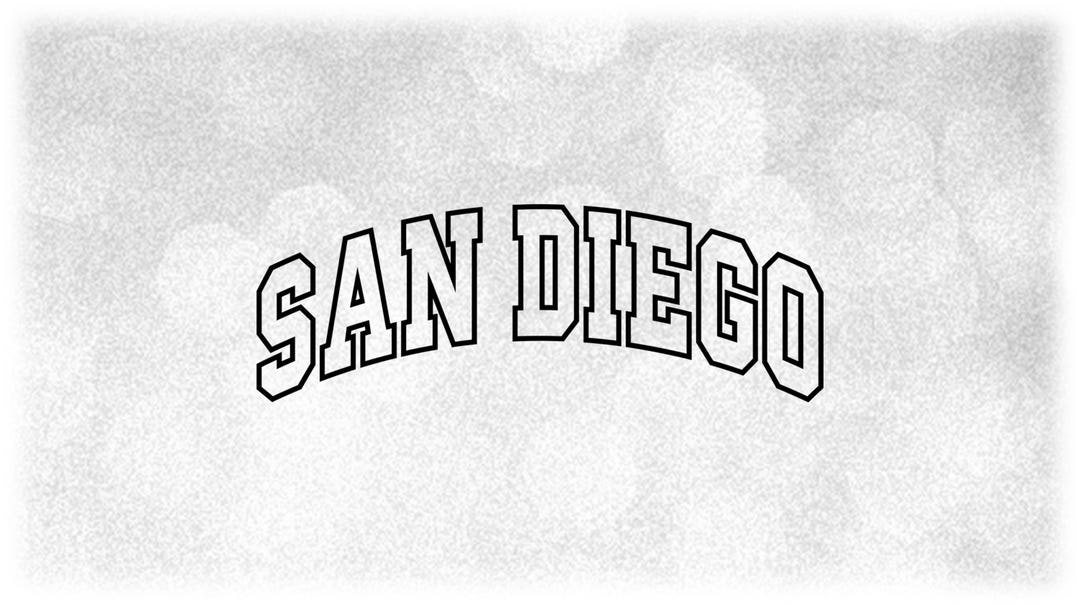 Geography Clipart: Black Outline Arched Word "san Diego" for City in ...