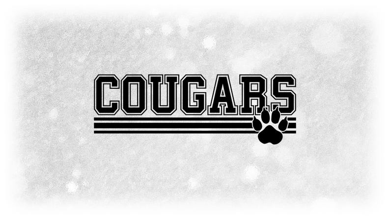 Sports Clipart: Black Bold "cougars" Team Name in Varsity Style Above ...