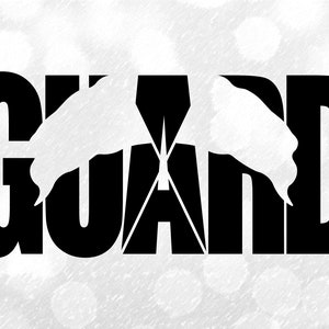 Sports Clipart: Bold Black Word guard With Cutout - Etsy