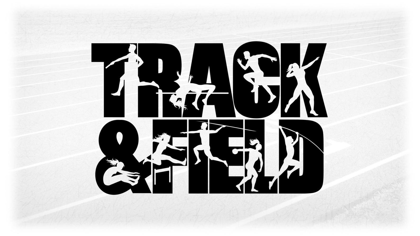 Sports Clipart: Black "track and Field" With Cutouts of Coed Male ...