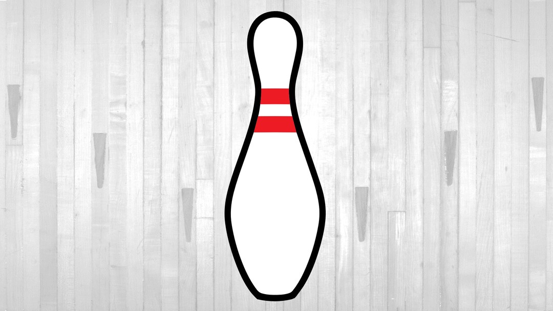 Sports Clipart: Black, White, Red Striped Bowling Pin in Black Bold ...
