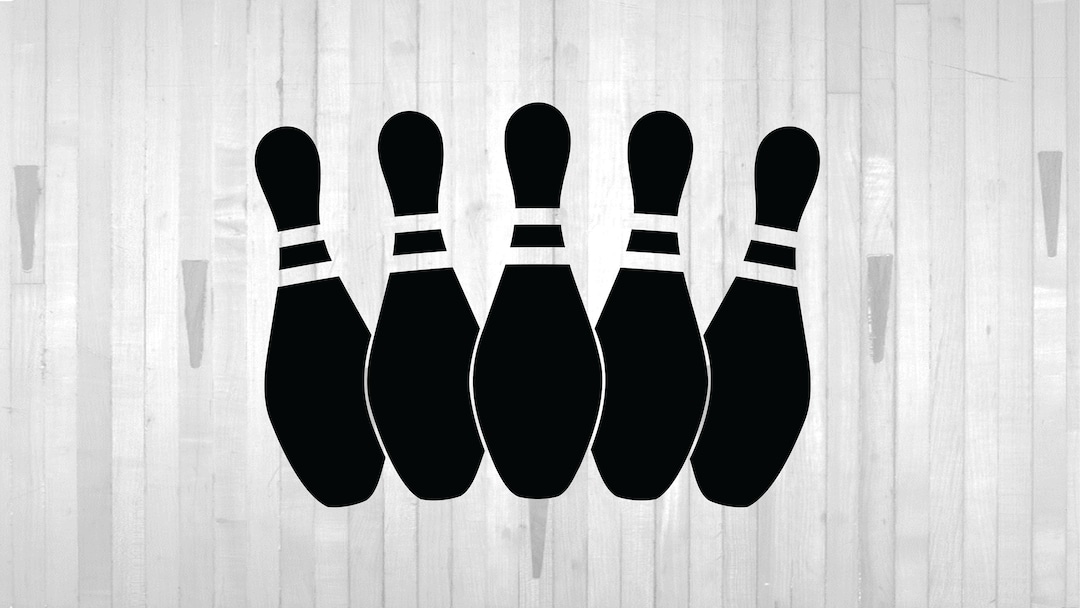 Sports Clipart: Set of Five Black Bowling Pins Together for Theme of ...