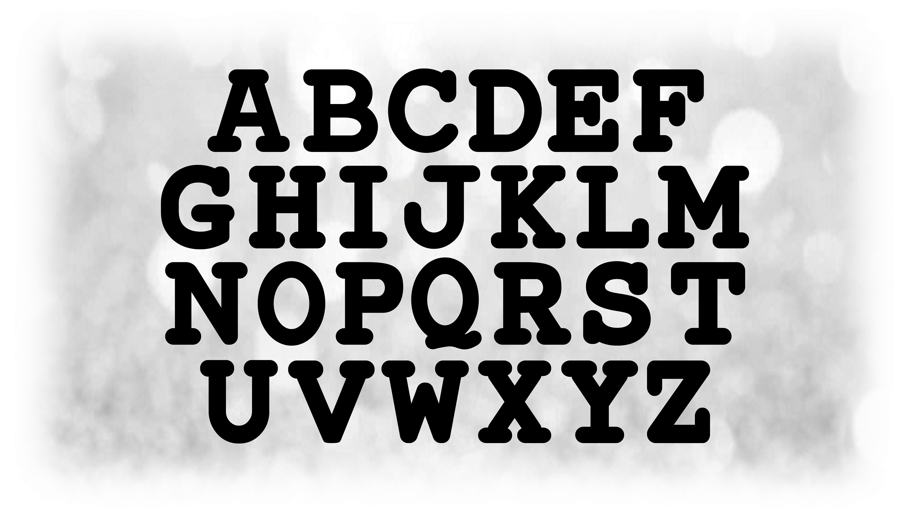 Word Clipart: Rounded Black Alphabet Letter Templates Grouped on ONE ...