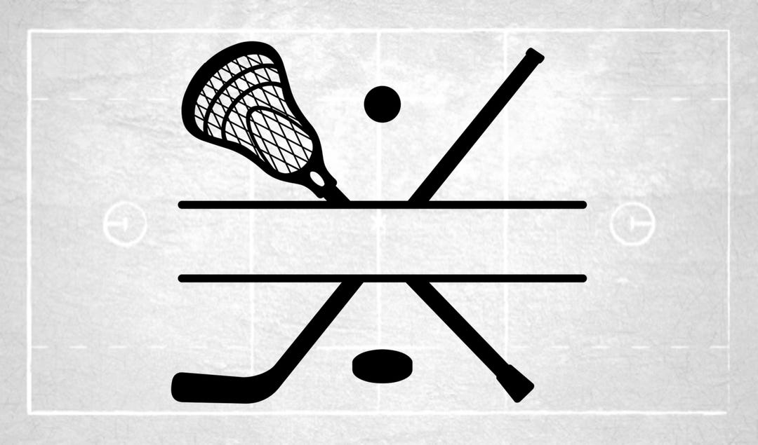 Sports Clipart: Split Crossed Lacrosse and Ice Hockey Sticks With Name ...
