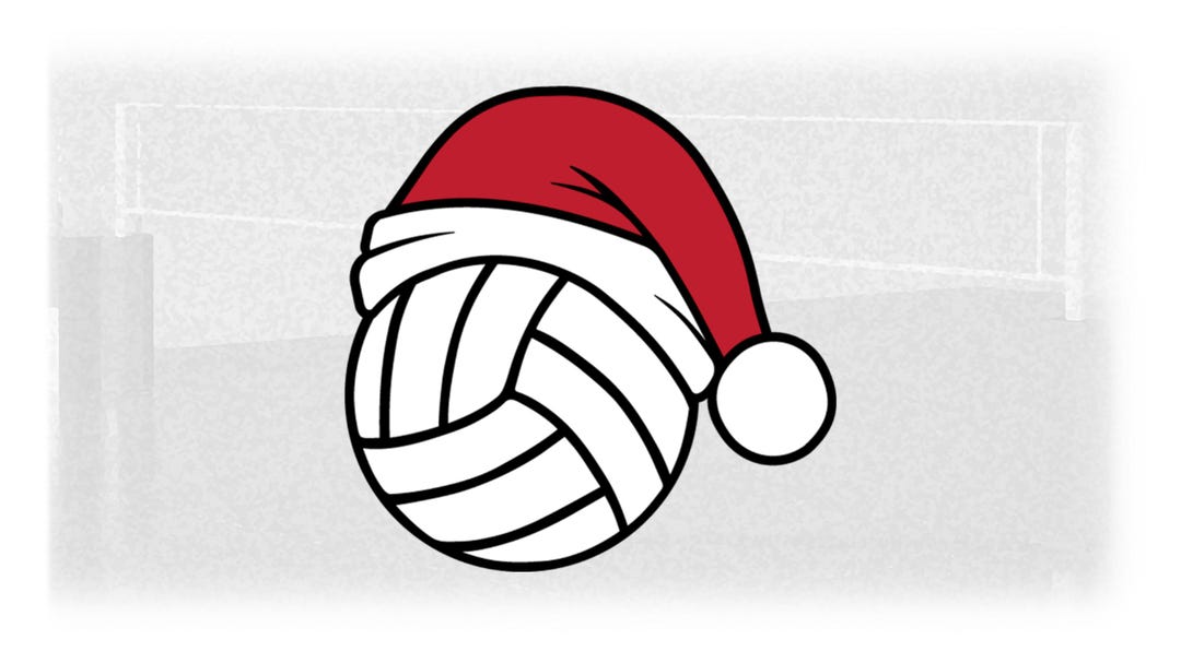 Holiday Clipart: Volleyball With Red Santa Claus Hat / Stocking Cap ...