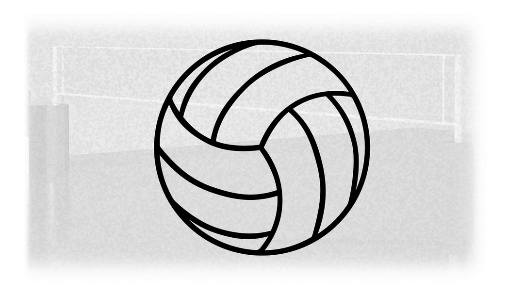 Sports Clipart: Simple Bold Black Volleyball Outline for Players ...