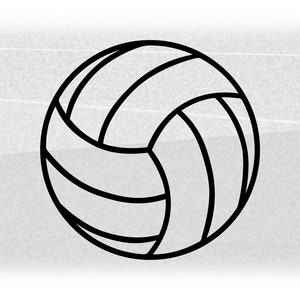 Sports Clipart: Simple Bold Black Volleyball Outline for Players ...