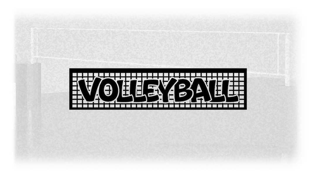 Sports Clipart: Black Volleyball Net With Word volleyball Cutout of ...