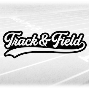 Sports Clipart: Black Script Words "track & Field" With Baseball Swoosh ...
