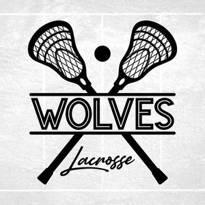Sports Clipart: Split Crossed Lacrosse Sticks and Ball W/ Team Name ...