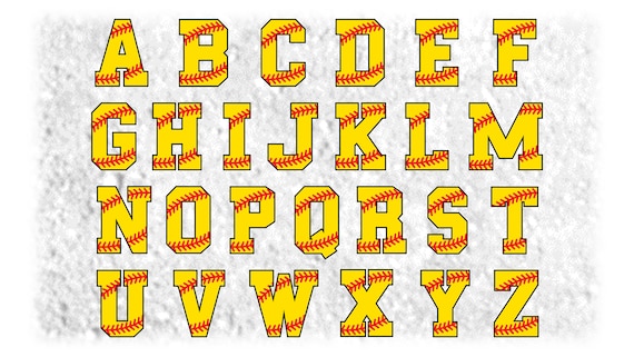 Sports Clipart: Softball Layered Alphabet Letters on ONE - Etsy