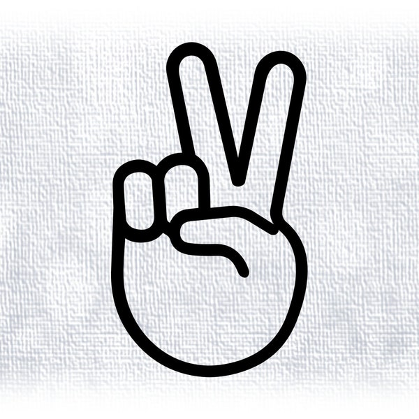 Peace Finger Gesture Svg - Etsy